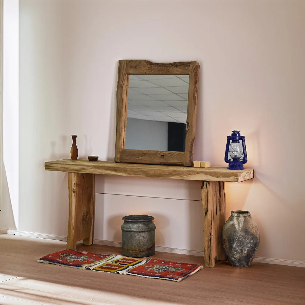 Rustic Entryway Wooden Console Table - Live Edge Wood Dresser – NORTHEW Rustic Entryway Wooden Console Table - Live Edge Wood Dresser – NORTHEW
